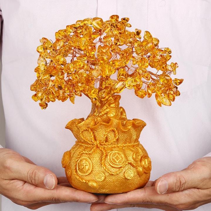Citrine Money Tree Hand-made Ornament - Feng Shui for Prosperity – Tree ...
